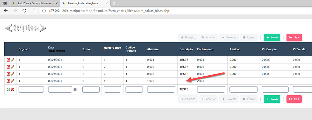 [RESOLVIDO] SC 9.6.006 - Grid View Editável - Erro Campos Virtuais - Bugs - Scriptcase