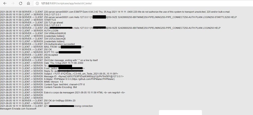 PHPMailer Composer Envio e Debug do Servidor 2021 Scriptcase ...